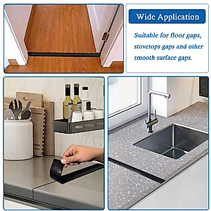 Floor Transition Strip Floor Cover Strips Self Adhesive Flooring Transitions Laminate Floor Strip 1.57" Wide Vinyl Floor Flat Divider Strip (4cm, 10Ft, Black)