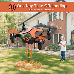 ATTOP Mini Drone with Camera - FPV Drones for Kids, RC Quadcopter Kids Drone with App FPV Video, Voice Control, Altitude Hold, Headless Mode, Trajectory Flight, Foldable Drone Girls Gifts Boy Toys