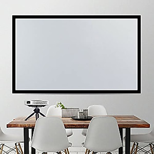 135" Projector Screen 16:9, Aluminum Fixed Frame Portable Projection Screen for 4K 3D 1080P HD, Manual Projector Screen Pull Down Wrinkle-Free Design for Indoor Outdoor Home Theater Office