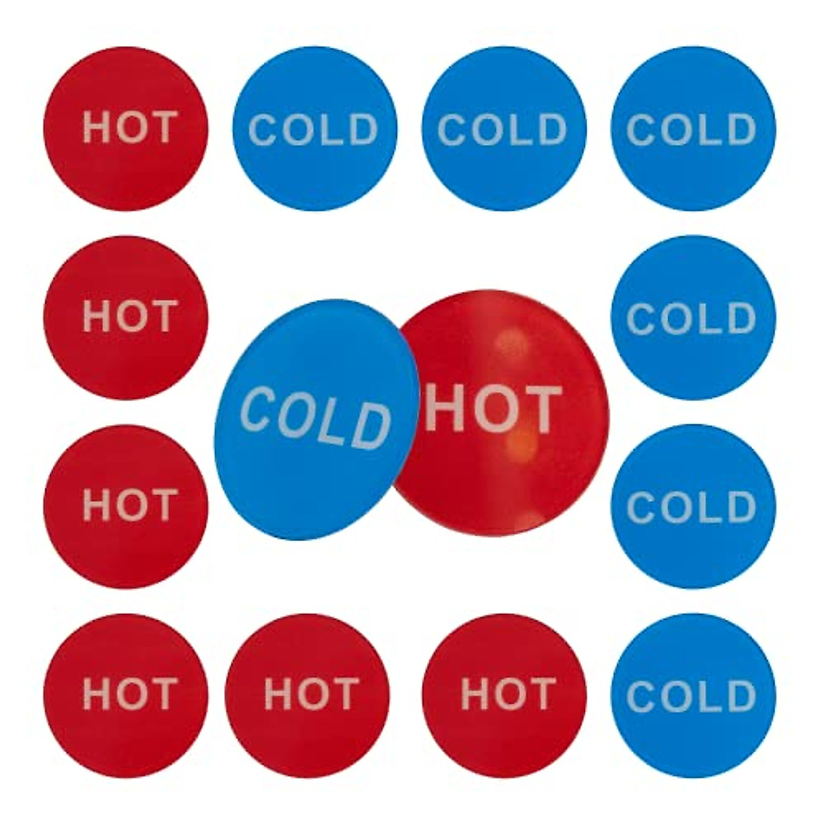 TFoRibbon Acrylic Hot And Cold Signs for Faucets Sinks Hot/Cold Label 20 Pairs