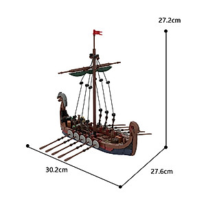 Lebebe Viiking Longship Building Blocks Kits; 473 Pieces Viking Pirates Ships Building Toys,Adventures Sailing Boats Playset Display Model, Easter Day, Christmas and Birthday Gift for Kids