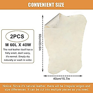 Linkstyle 2 PCS Chamois Cloth for Car Drying Towel, 24"x16" Real Leather Shammy Towel, Super Absorbent Wash Shammies Natural Chamois Cleaning Cloth for Home Office Vehicle