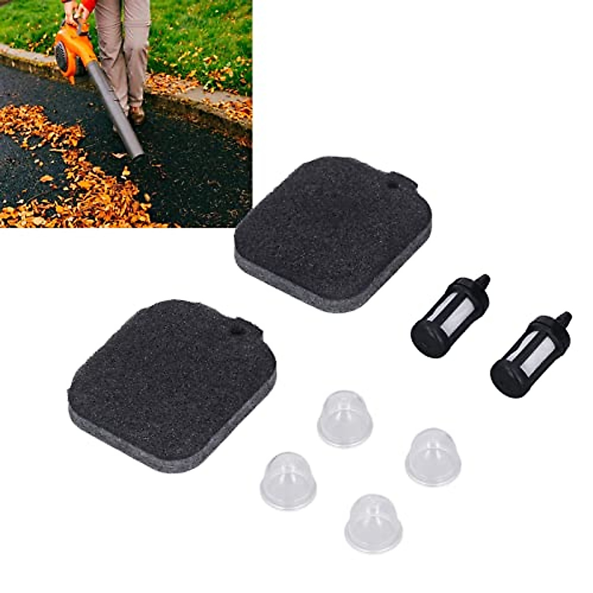 Zerodis Blower Accessories, Fine Filtering High Reliability Air Fuel Filter Primer Bulb Kit ABS Sponge for Garden Tool