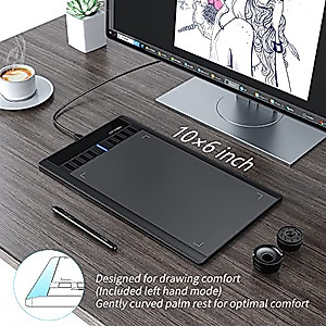 XPPen Star03 V2 Drawing Tablet Graphics Drawing Pen Tablet with 8192 Levels Pen Pressure Battery-Free Stylus Passive Pen Signature Board with 8 Hot Keys (Black)