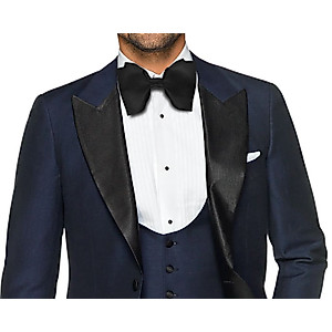 GUUNIEE Mens 100% Satin Silk Oversized Pre-tied Bowtie Formal Tuxedo Big Bow Ties (Black)