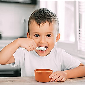 Silicone Toddler Spoon for 1 Year+, Soft Children Training Spoons for Self-feeding, Food Grade Silicone Baby Cutlery, Dishwasher Safe and BPA FREE Set of 5 - Dilovely