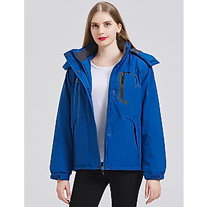 ELLSWOS Womens Winter Coats Waterproof Ski Jacket Warm Snow Jackets Windproof Windbreaker Hooded Raincoat