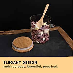 Prosumer's Choice Sugar Containers (4.9" X 3.3") for Countertop - Glass Jars for Food Storage with Bamboo Airtight Lid and Spoon - Clear Canisters for Salt, Coffee & Overnight Oats .