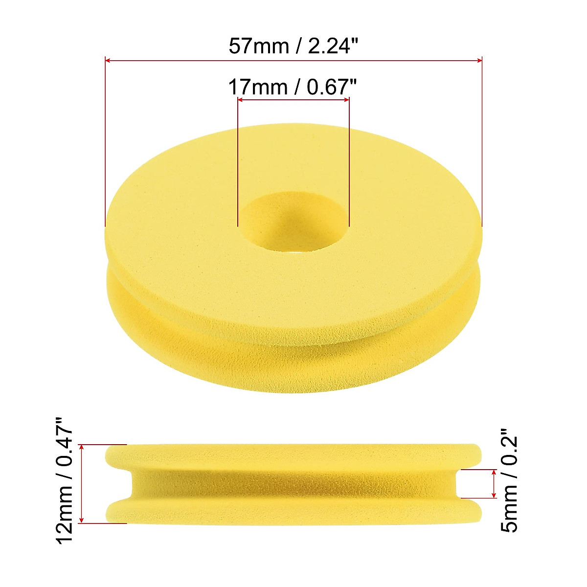 PATIKIL 2.24 Inch Fishing Line Spool, 50 Pack EVA Foam Fishing Winding Board Plates Fly Fishing Gear Organizer for Fishing Line Storage, Yellow