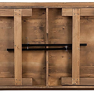 Flash Furniture HERCULES Series 8' x 40" Rectangular Antique Rustic Solid Pine Folding Farm Table