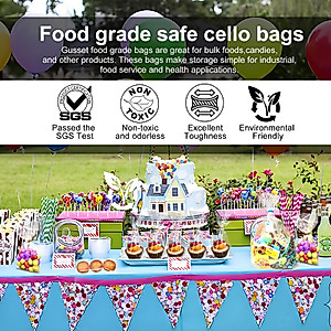 Clear Pretzel Rod Bags Candy Bags 200pcs 3X11" Cellophane Treat Bags Party Favor Bags Goodie Bags Cake Pop Bags Gift Bags Apple Bags Cello Bags with Ties