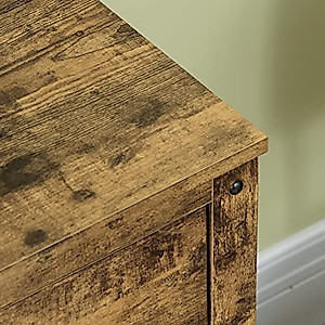 HOMCOM Industrial Sideboard Buffet Cabinet, Kitchen Cabinet with Five Drawers, Two Door Cabinets, Adjustable Shelf Coffee Bar Cabinet, Brown