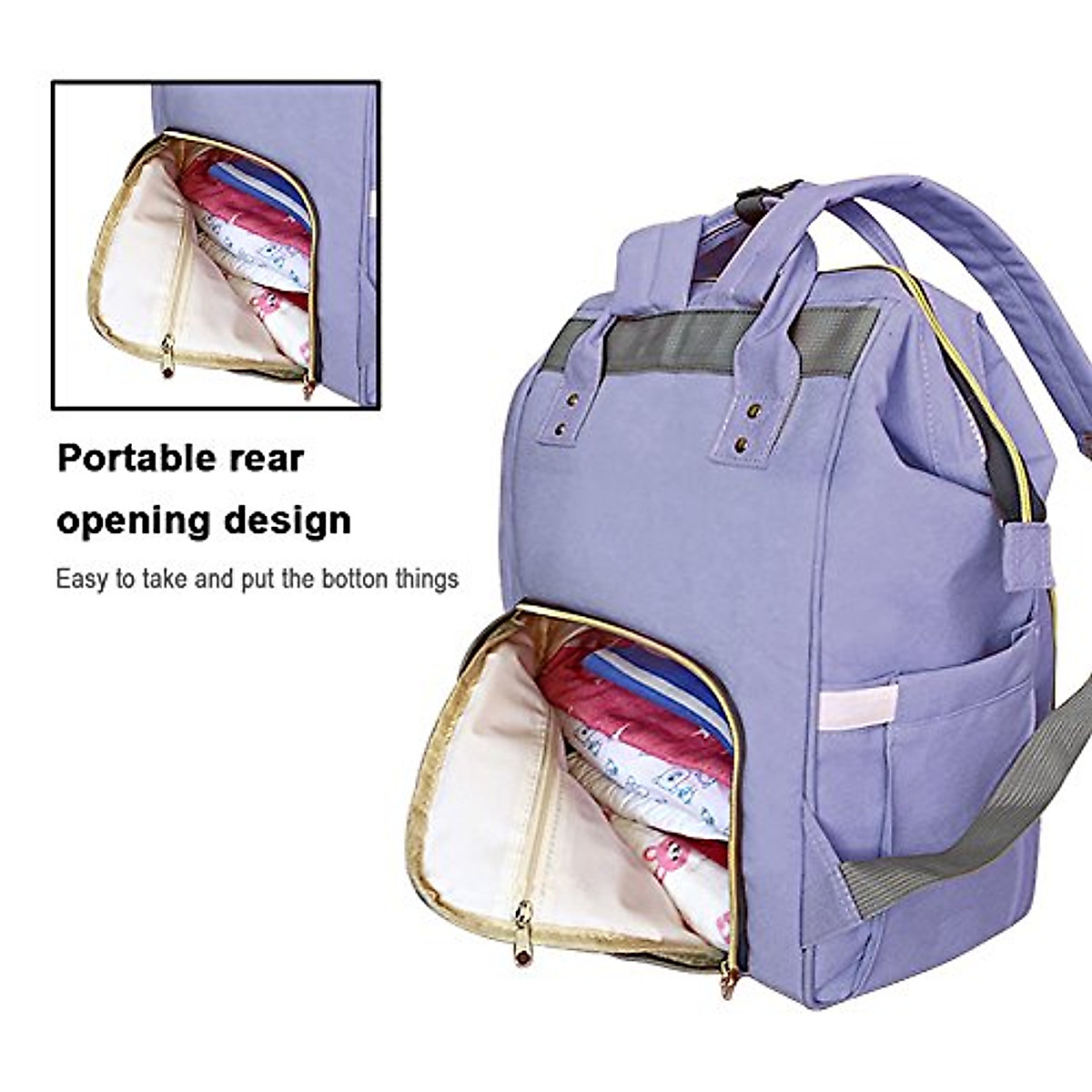 Jewelvwatchro Diaper Bag Backpack Multifunctional Maternity Baby Bags for Mom Blue Purple¡­
