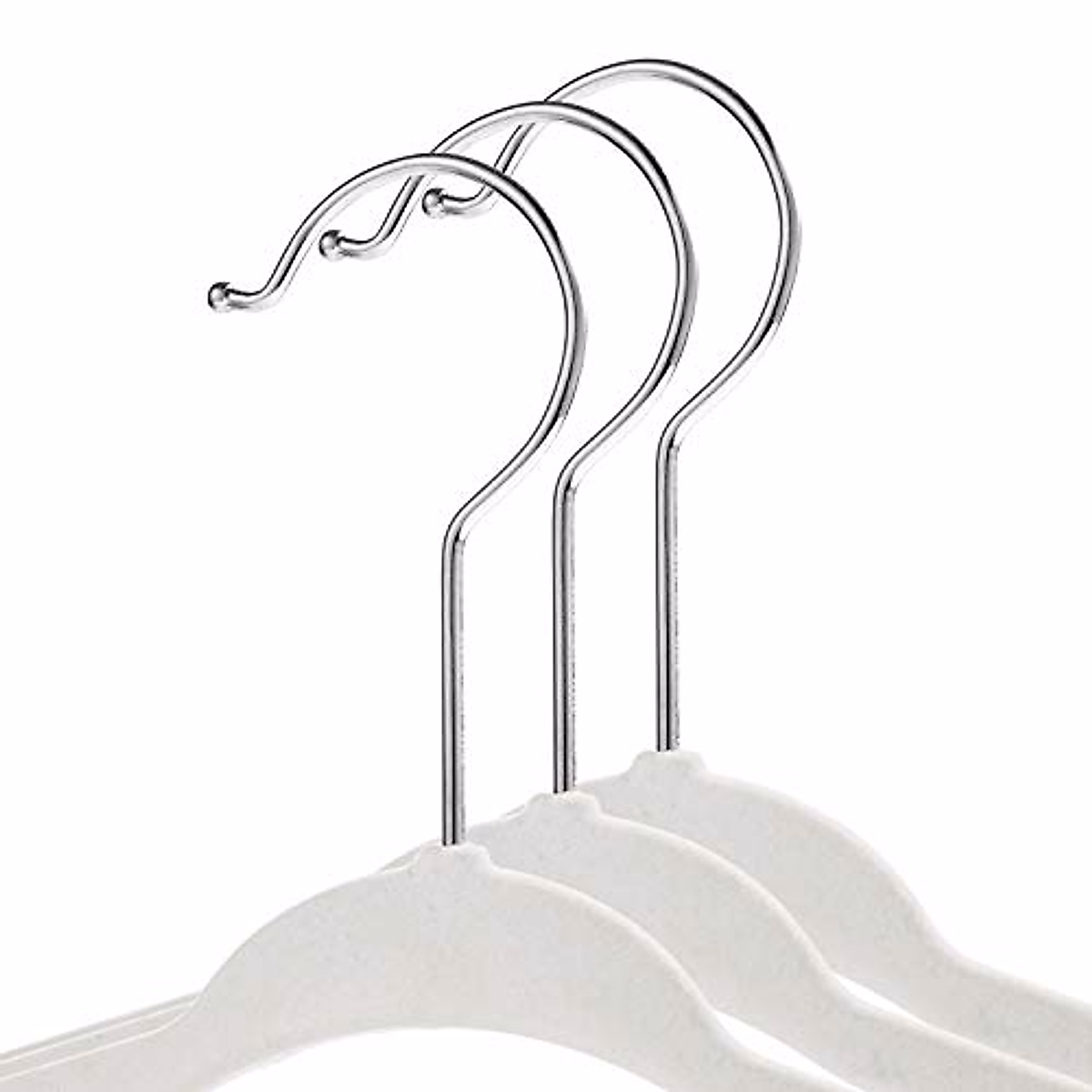 Casafield 50 Velvet Baby Hangers - 11" Size for Infant & Toddler Clothes - Ivory