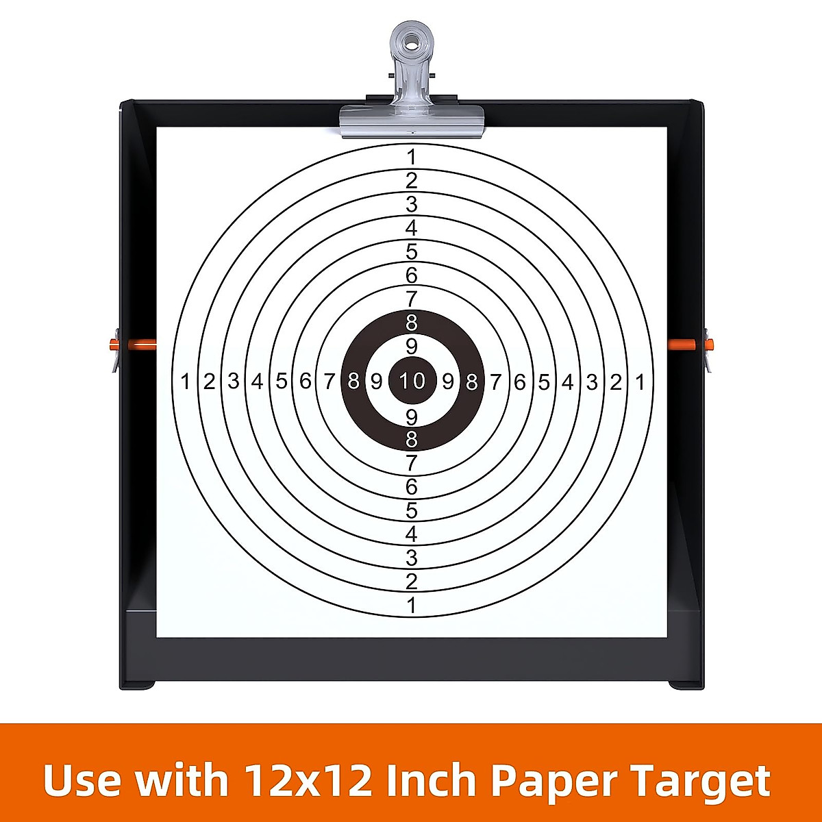 Atflbox Pellet Trap Target with 12''x12'' Splatter Bullseye Paper Targets and Spinning Shooting Targets for .177 Caliber, Shooting Targets for Air Gun Airsoft BB Gun Rifle (Airgun)