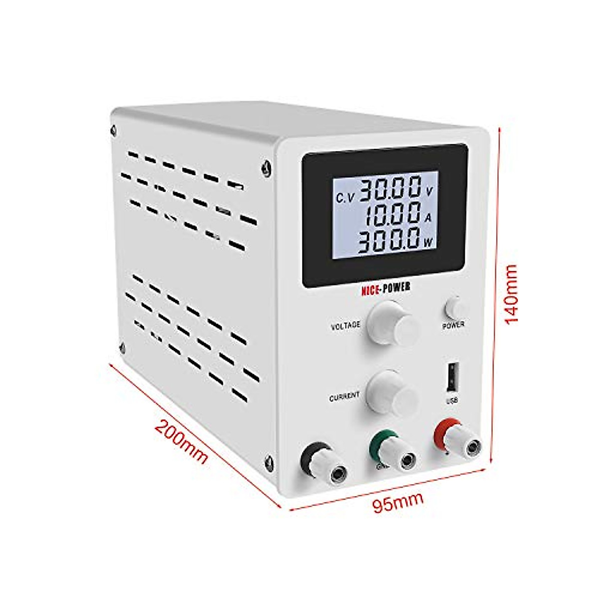 NICE-POWER DC Power Supply Adjustable Variable 4 Digital LED Display Adjustable Regulated Switching Power Supply Digital (30V 10A)