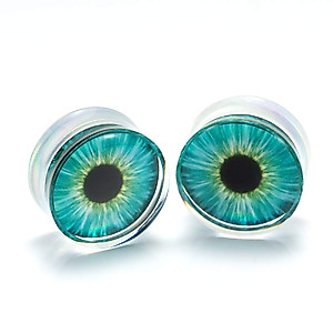 TBOSEN 1Pairs Eye style Acrylic Ear Gauges Plugs and Tunnels for Ears Gauges for Ears Piercing Expander Stretchers Gift 0g-1 3/16" in 8mm-30mm