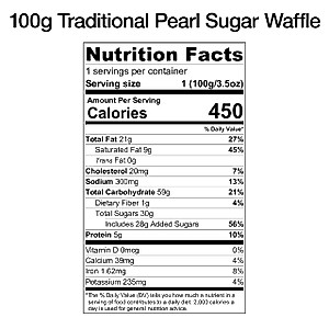Authentic Imported Pearl Sugar Belgian Waffles (Traditional, [15x] 100g Waffles)