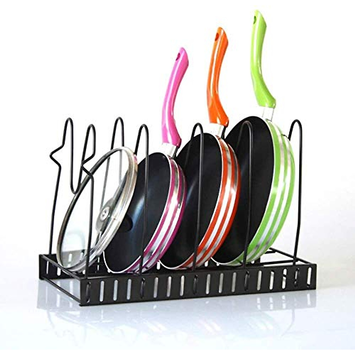 DRNKS Pan Pot Clips Multi Double Layers Household Kitchen Door Back Iron Storage Rack Pan Lids Holders Nail Pot Lid Rack Storage Lid And Spoon Rack-Pot Lid Pan Storage Rack Applicable to kitchen stove