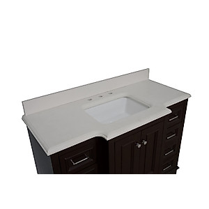 Nantucket 48-inch Bathroom Vanity (Quartz/Chocolate): Includes Chocolate Cabinet with Stunning Quartz Countertop and White Ceramic Sink