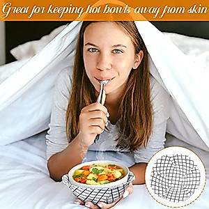 Microwave Bowl Holders Set of 5, Microwave Safe Hot Bowl Holder Multipurpose Heat Resistant Fruit Geometric Pattern Bowl Pot Holder Polyester Sponge Bowl Pads Plate Dish Pads for Soup Bowl (Geometric)