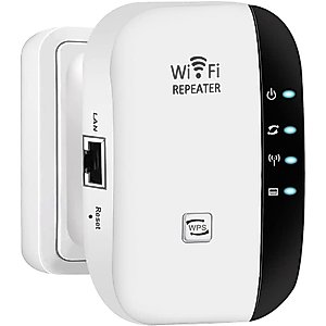 WiFi Extender Signal Booster Up to 3000sq.ft and 26 Devices, WiFi Range Extender, Wireless Internet Repeater, Long Range Amplifier with Ethernet Port, 1-Tap Setup, Access Point