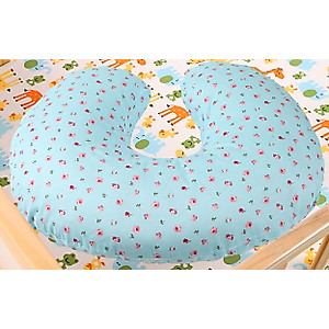 Knlpruhk Floral Nursing Pillow Cover Set 2 Pack Jersey Knit Soft Hypoallergenic Slipcovers for Breastfeeding Moms Baby Girl Boy Fits On Infant Nursing Pillow