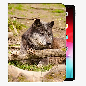 Wugao Wugao Compatible with iPad Air 5th Generation Case 2022/iPad Air Case 4th Generation 2020 10.9 Inch with Pencil Holder,Animals Wolf A043 Auto Wake/Sleep Cover