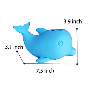 ALIBEBE Dolphin Bath Spout Cover Faucet Cover for Bathtub Baby Kids Soft Silicone Blue