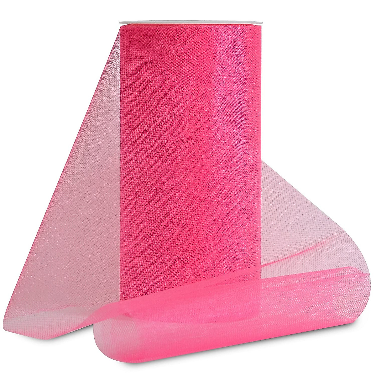 Expo International Shiny 6-Inch Tulle Spool, 25-Yard, Neon Pink