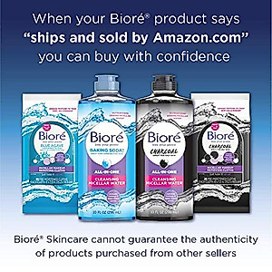 Bioré Charcoal Makeup Removing Cloths, with Micellar Cleansing Water, No-rinse Makeup and Oil Removal, for Oily Skin, 25 Count