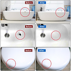 Tile and Fiberglass Tub Repair Kit, LANBOKIT Marble and Granite Repair Kit, Porcelain Repair Kit for Sink & Toilet, Epoxy and Quartz Countertop Repair Kit for Cracks Chips Scratches Holes Dents