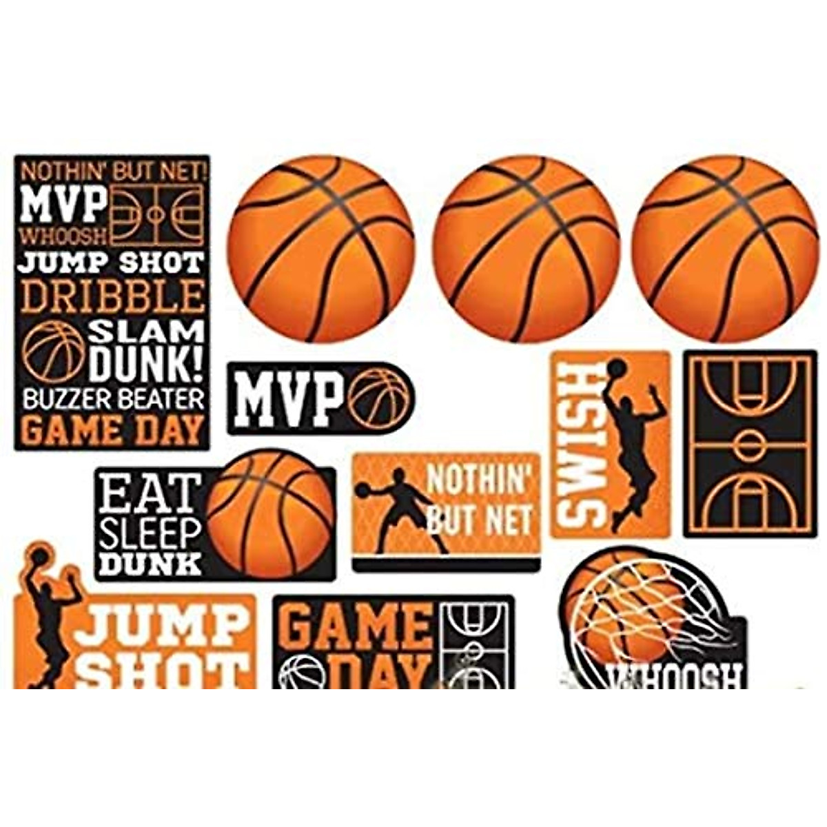 Basketball Value Pack Assorted Cutouts | 12 Pcs