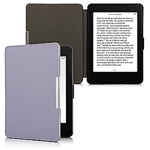 kwmobile Case Compatible with Amazon Kindle Paperwhite - Nylon Protective e-Reader Cover Folio Book Style Case - Lavender