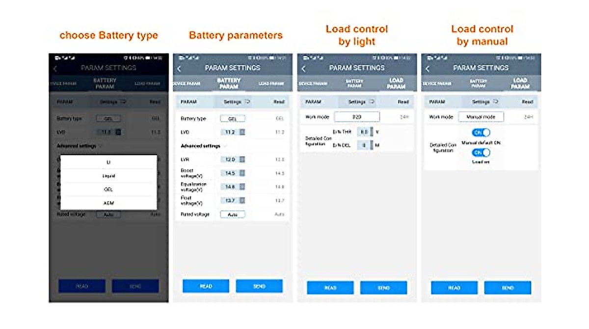 GCSOAR 40A MPPT Charge Controller with Bluetooth - Solar Panel Regulator