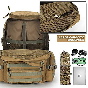 Lovelinks21 Hiking Trekking Rucksack Military Hiking Backpack 3 Day Molle Assault Pack Waterproof EDC Bag for Outdoor
