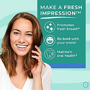 Oral Probiotics, Chewable Oral Probiotic for Bad Breath, Halitosis, Teeth, and Gum Health, Fresh Impressions, Oral Probiotic Lozenges, Contains Blis K12, Mint Flavored, Sugar Free, 1 Pack (30ct)