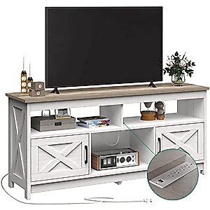 YITAHOME Farmhouse TV Stand for 65 Inch TV with Power Outlet