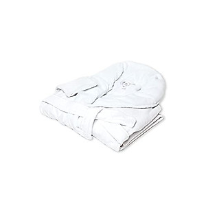 Gravity Blankets x Modernist Weighted Terrycloth Robe, Unisex Terrycloth Robe, White / Medium, Warm Bathroom Robe, 3 Pounds