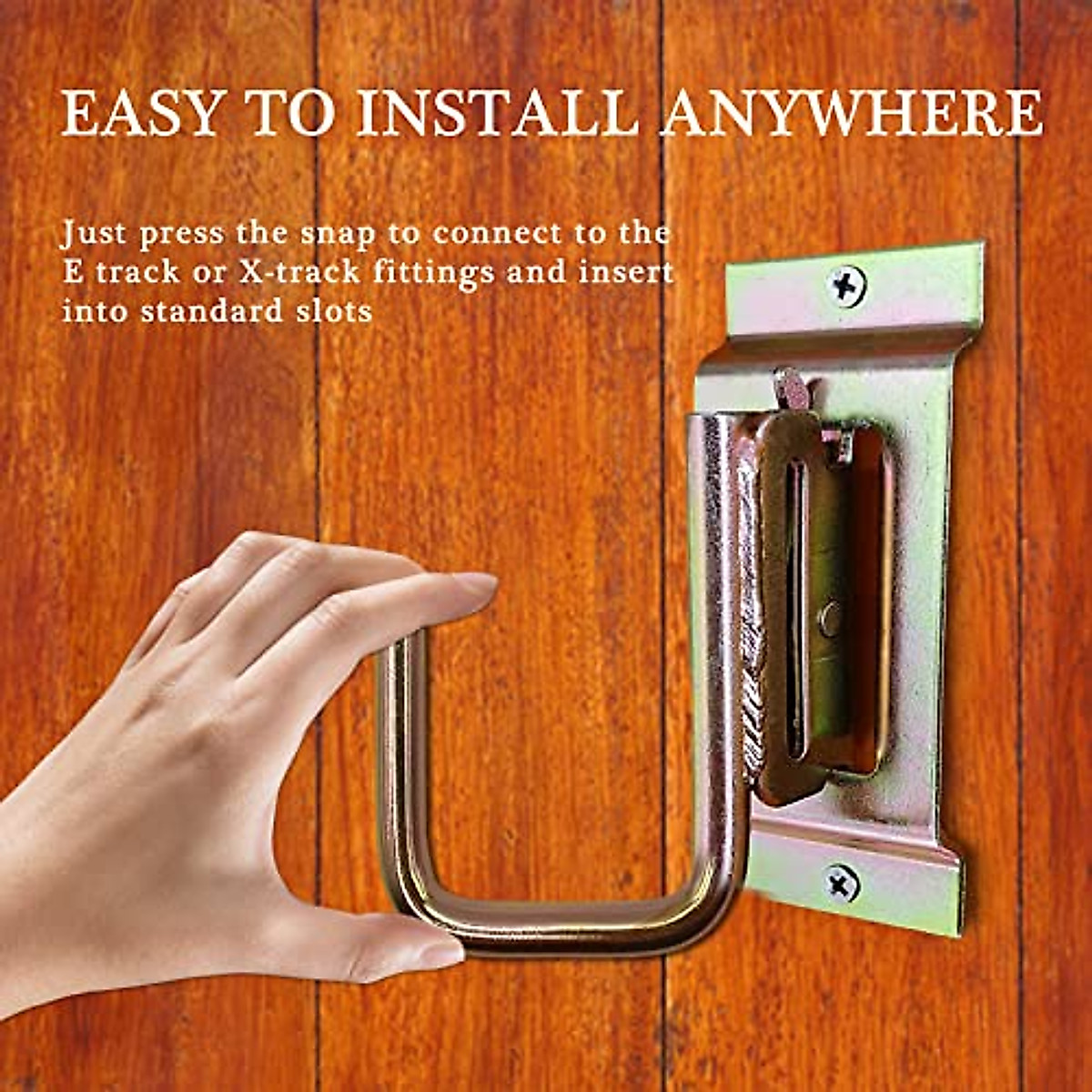 10 Pack E Track Square J Hook System, Heavy Duty J Hook Fitting W/Spring Fitting Attachments,Tie Down Anchor Points Pickup,Cargo Van,Enclosed Trailers,Semi-Trucks Trailer Hang Tools