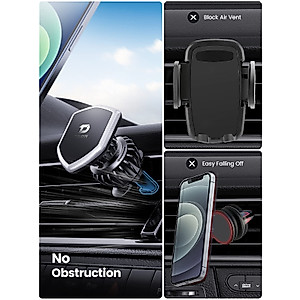 TRUDIN Magnetic Phone Holder for Car 2022 Upgraded,【Ultra Sturdy Vent Hook】 Hands-Free Car Phone Holder Mount【Sharp Turns & Bumpy Roads Friendly】 Compatible with iPhone, Samsung, All Smartphones
