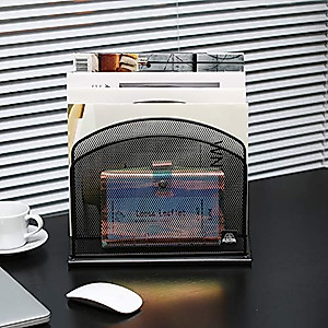 Delifox 2 Pack Inclined Desk File Organizer, 5 Slot Desktop File Folder Holder Document Holder Sorter Organization and Accessories for Office School Classroom