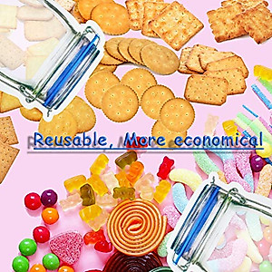 laffeya Candy Snacks Bag, Mason Jar Bags, 20 pack 1000ml 9.6x6.6inch Reusable Bags, Reusable Zip Bags Food Snack Storage Bag, Leakproof Snacks Zipper Sealed Display Bags