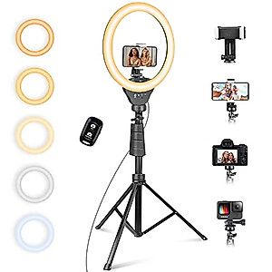 Eicaus 12" Ring Light with Tripod Stand and Phone Holder,Selfie LED Lighting with 62" Phone and Stand,Circle Ringlight for Photography,TIK Tok and YouTube,Compatible with iPhone, Android and Cameras