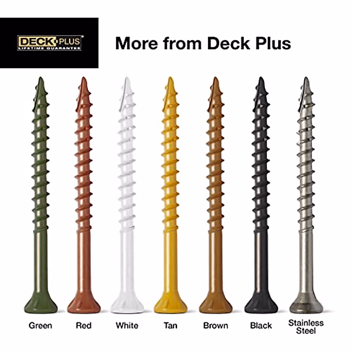 Deck Plus Deck Screws, 10 x 3" Self Drilling Screws, Green, 5 lb Box, Rust Resistant, T25 Star Bit