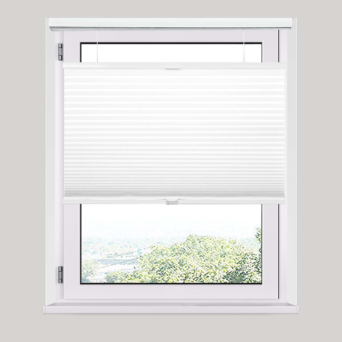 Allesin Top Down Bottom Up Cellular Shades,Blackout Cellular Shades Noise Reduction,Cordless Cellular Shades Room Darkening Honeycomb Shades,Blackout (White,32"x64") Easy to Install