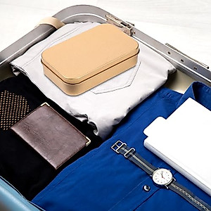 Bewudy 3 Pcs Metal Hinged Tin Box, Container Mini Portable, Small Storage Container Kit with Lid for Home Storage Outdoor Active Storage Containers Home Organizer Small Tins(Gold)