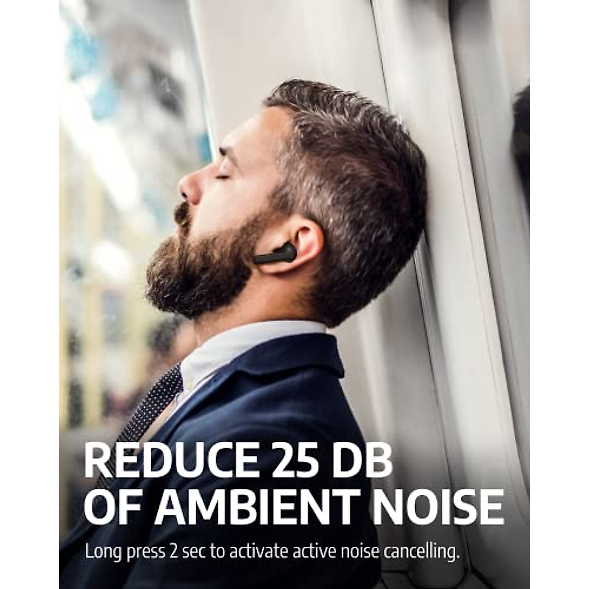 AIHOOR True Wireless Earbuds, Active Noise Cancelling in-Ear Headphones with Charging Case, Bluetooth 5.0, Built-in Mic Earphones, Deep Bass, 30H Playtime, IPX4 Waterproof Headset for Music, Black