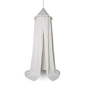 MAMERIA Kids Bed Canopy with Frills Cotton Cover Net for Crib Reading Nook Curtain Hideaway Hanging Round Tent Nursery Bedding Play Room Decor