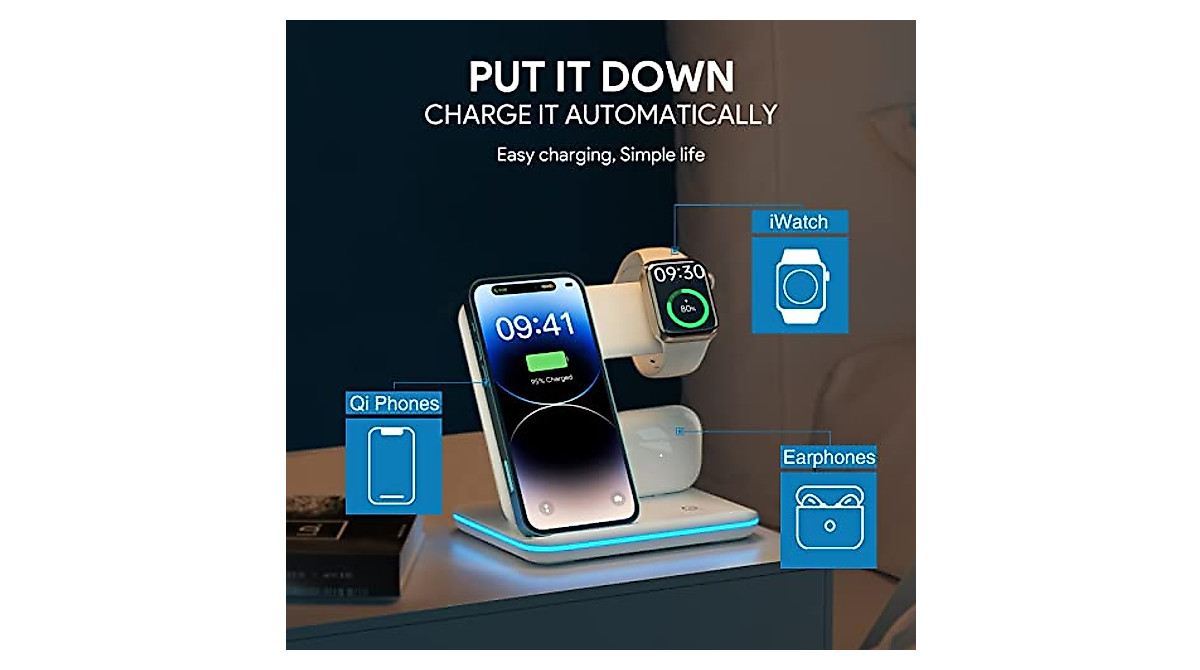 Fast 3-in-1 Wireless Charger for Apple Devices